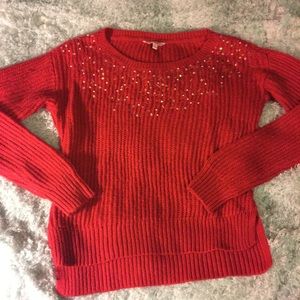 Candie's | Sweaters | Sweet Red Holiday Sweater Candies Xl Beads Gleams ...
